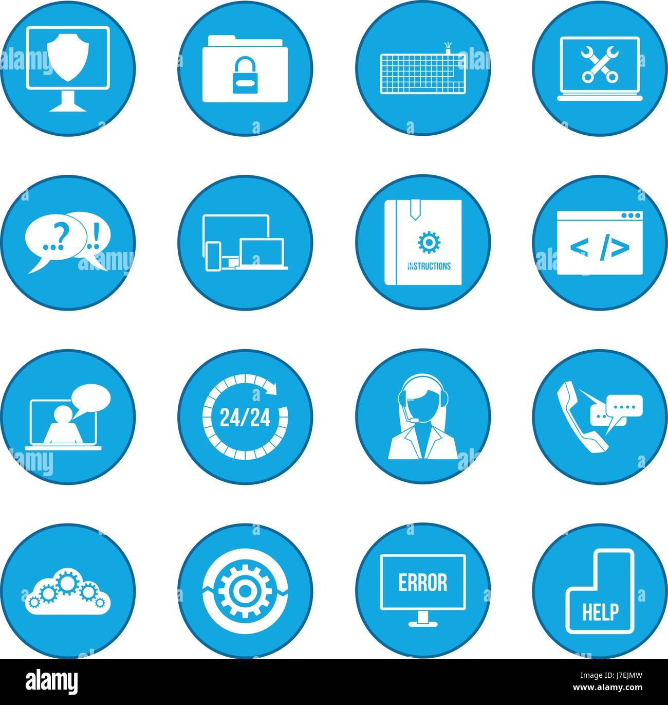 Support, call center icon blue Stock Vector Image & Art - Alamy