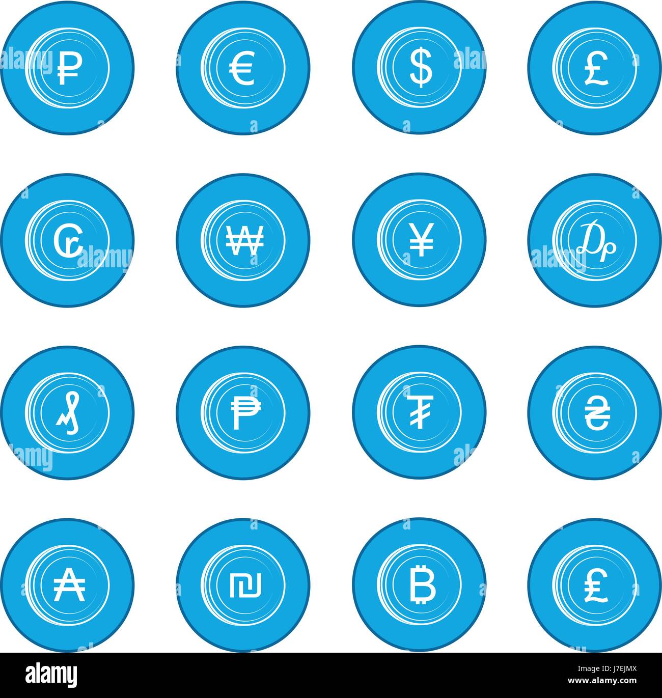 Currency gold coin icon blue Stock Vector Image & Art - Alamy