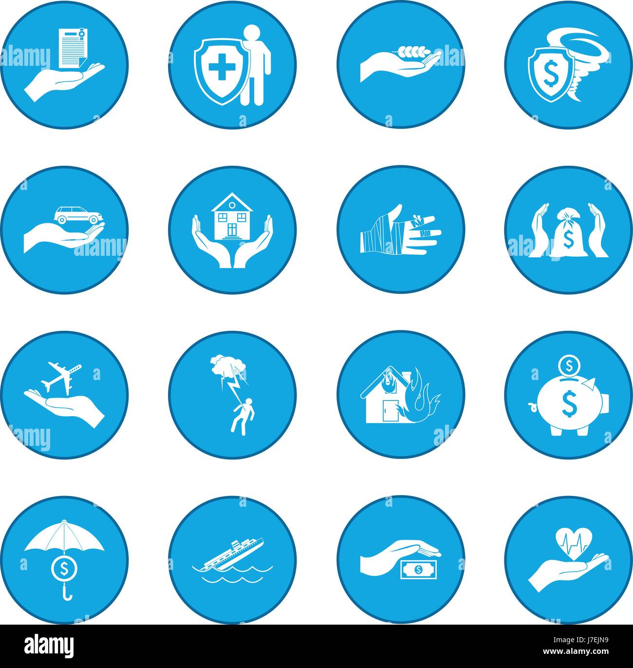 Accident insurance icon blue Stock Vector Image & Art - Alamy