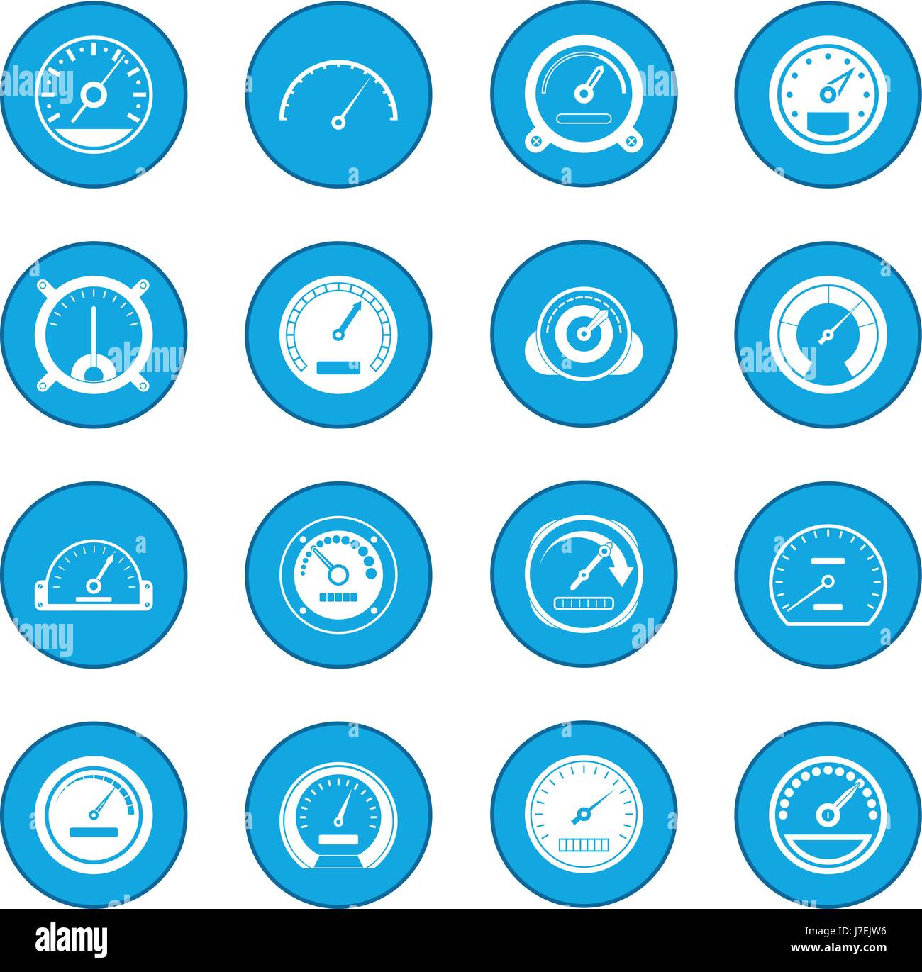 Speedometer icon blue Stock Vector Image & Art - Alamy