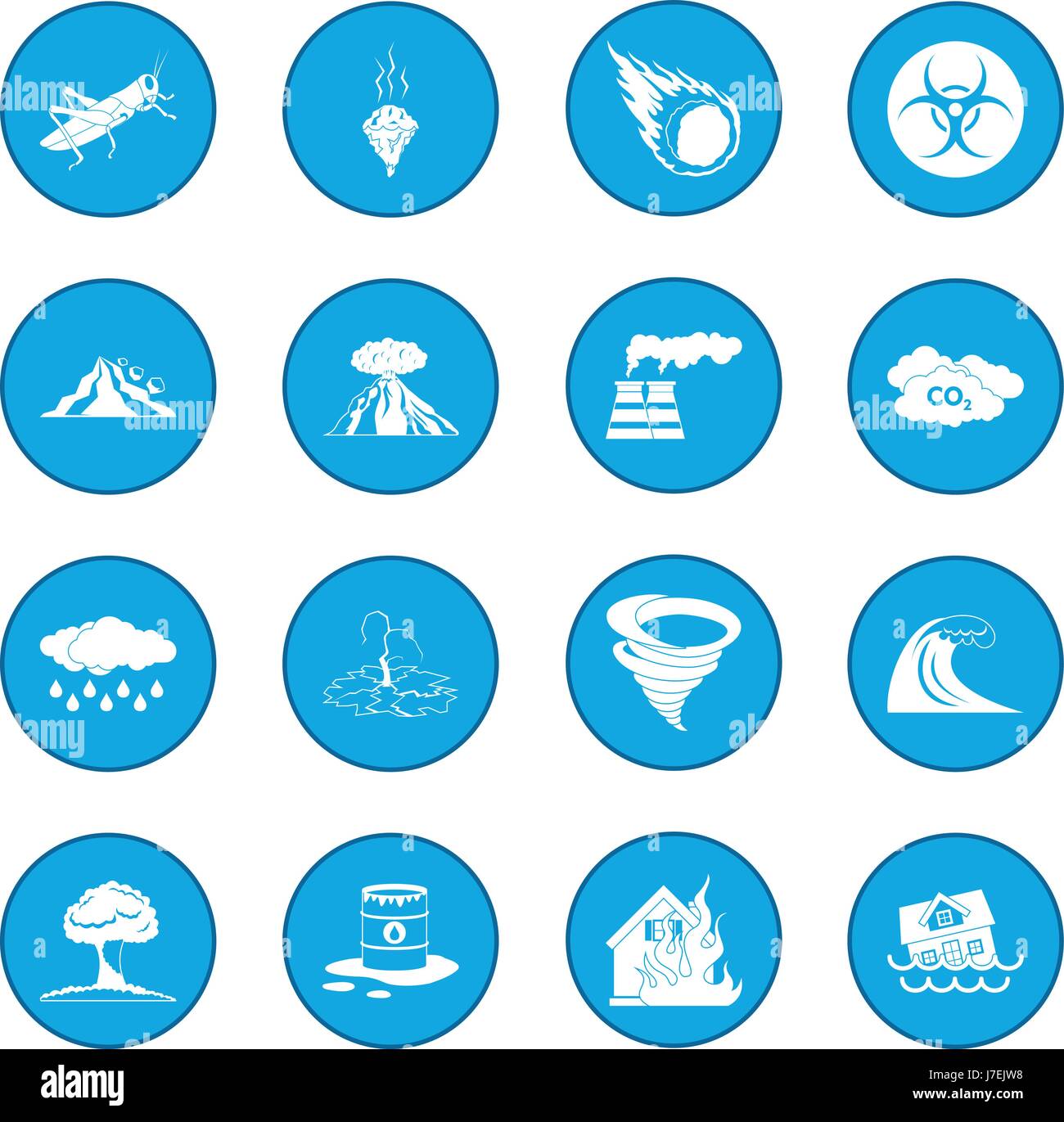 Natural disaster icon blue Stock Vector Image & Art - Alamy