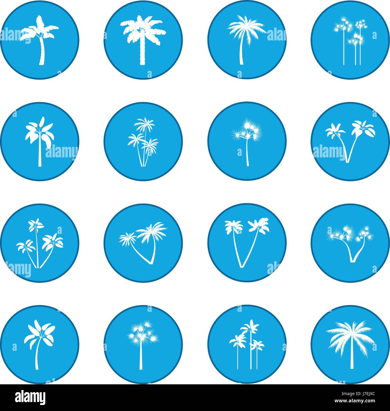 Palm tree icon blue Stock Vector Image & Art - Alamy