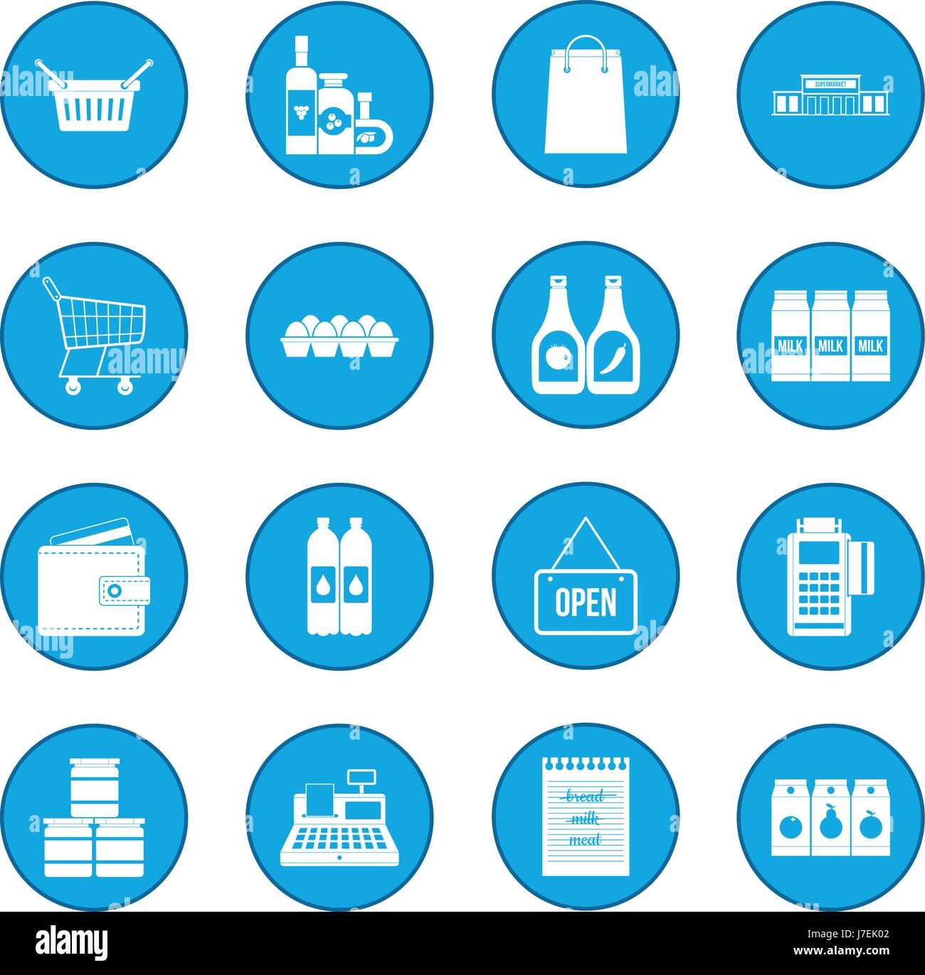 Supermarket icon blue Stock Vector Image & Art - Alamy