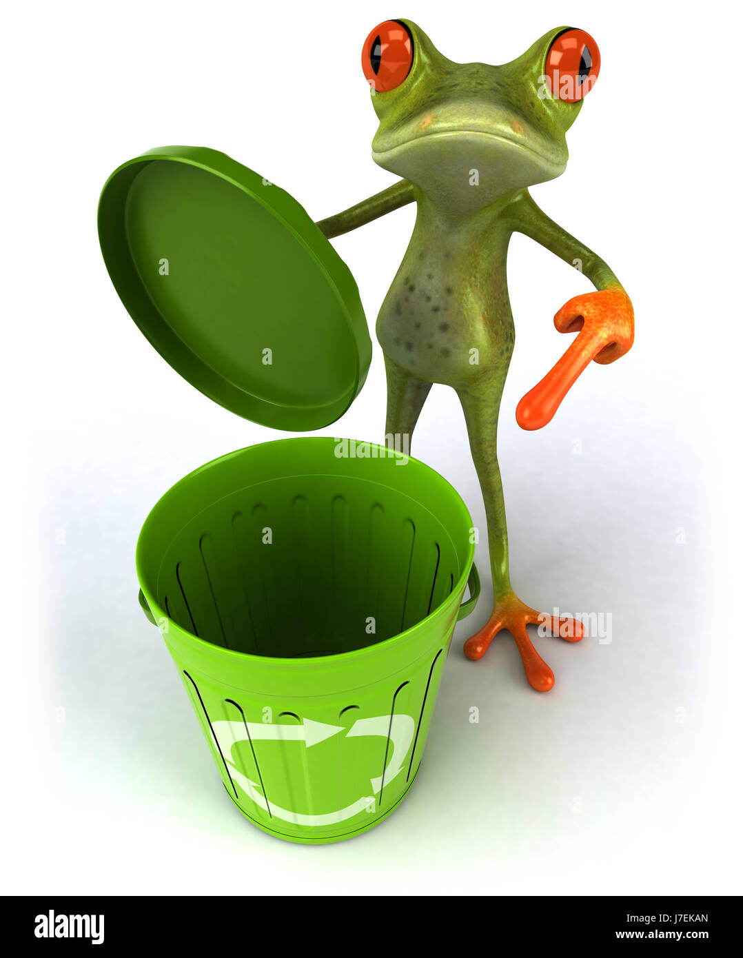 environment enviroment animal illustration frog trash dustbin green ...