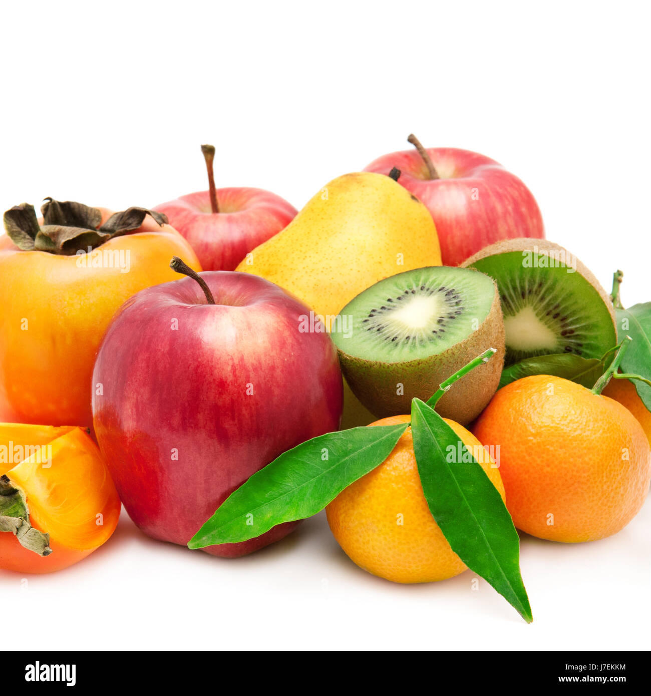 Set of fruits isolated on white background Stock Photo - Alamy
