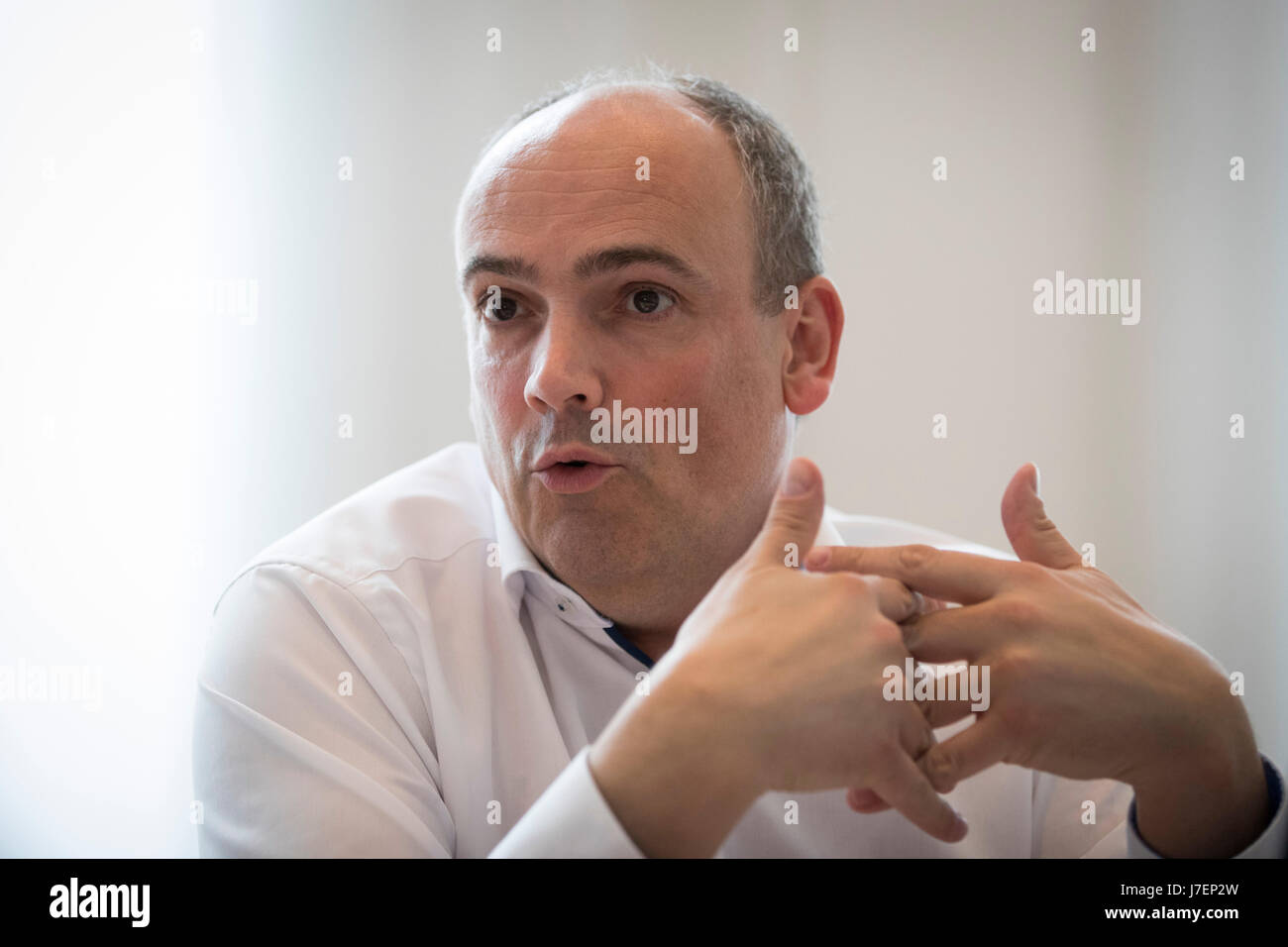 Hapag-Lloyd AG Chairman, Rolf Habben Jansen, speaks during a press ...