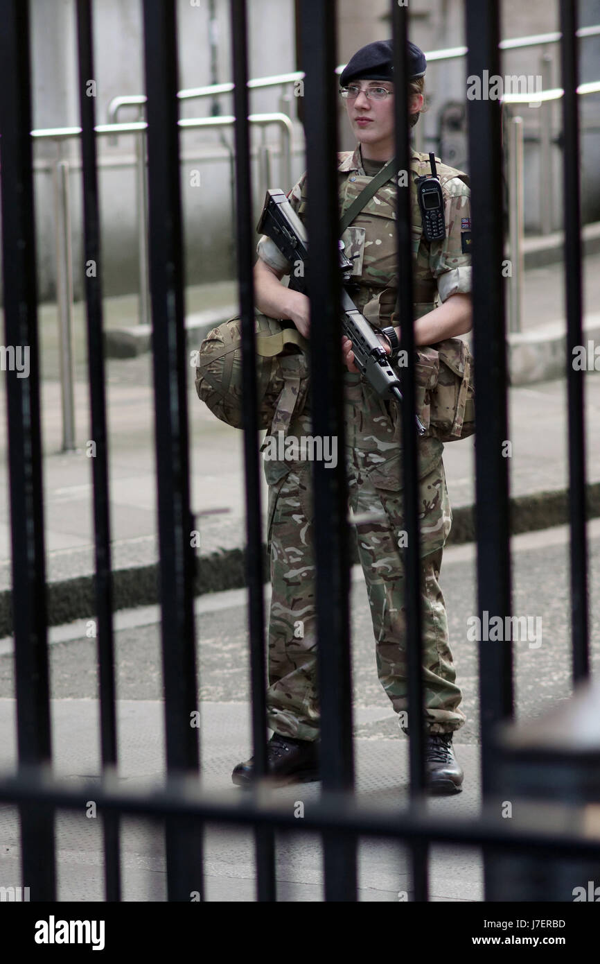 London, England. 24 May 2017. Operation Temperer continues on a sunny ...