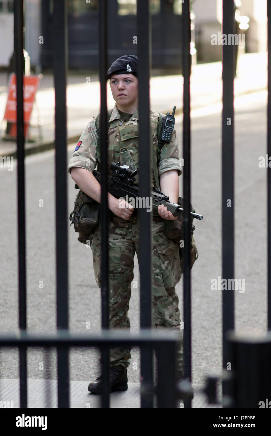 London, England. 24 May 2017. Operation Temperer continues on a sunny ...