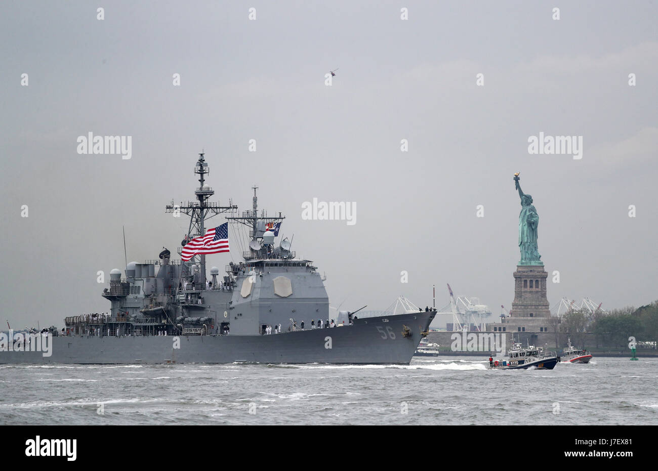 New York, USA. 24th May, 2017. USS San Jacinto (CG-56), a Ticonderoga ...
