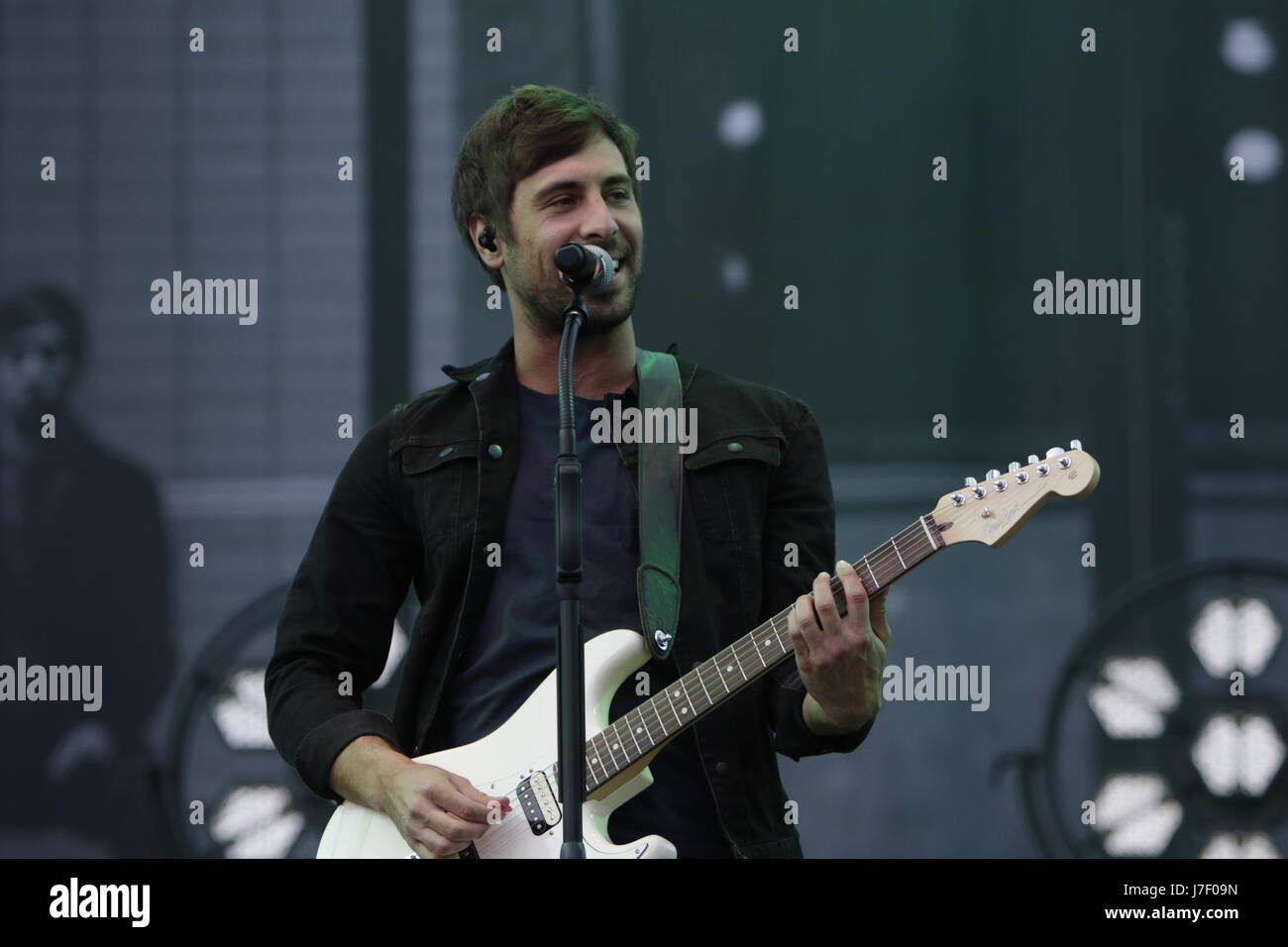 Max Giesinger performs at the 36th Kirchentag. German singer-songwriter ...