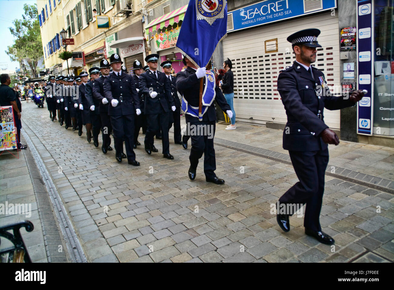 Gibraltar. 24th May 2017. Royal Gibraltar Police recruits today paraded ...