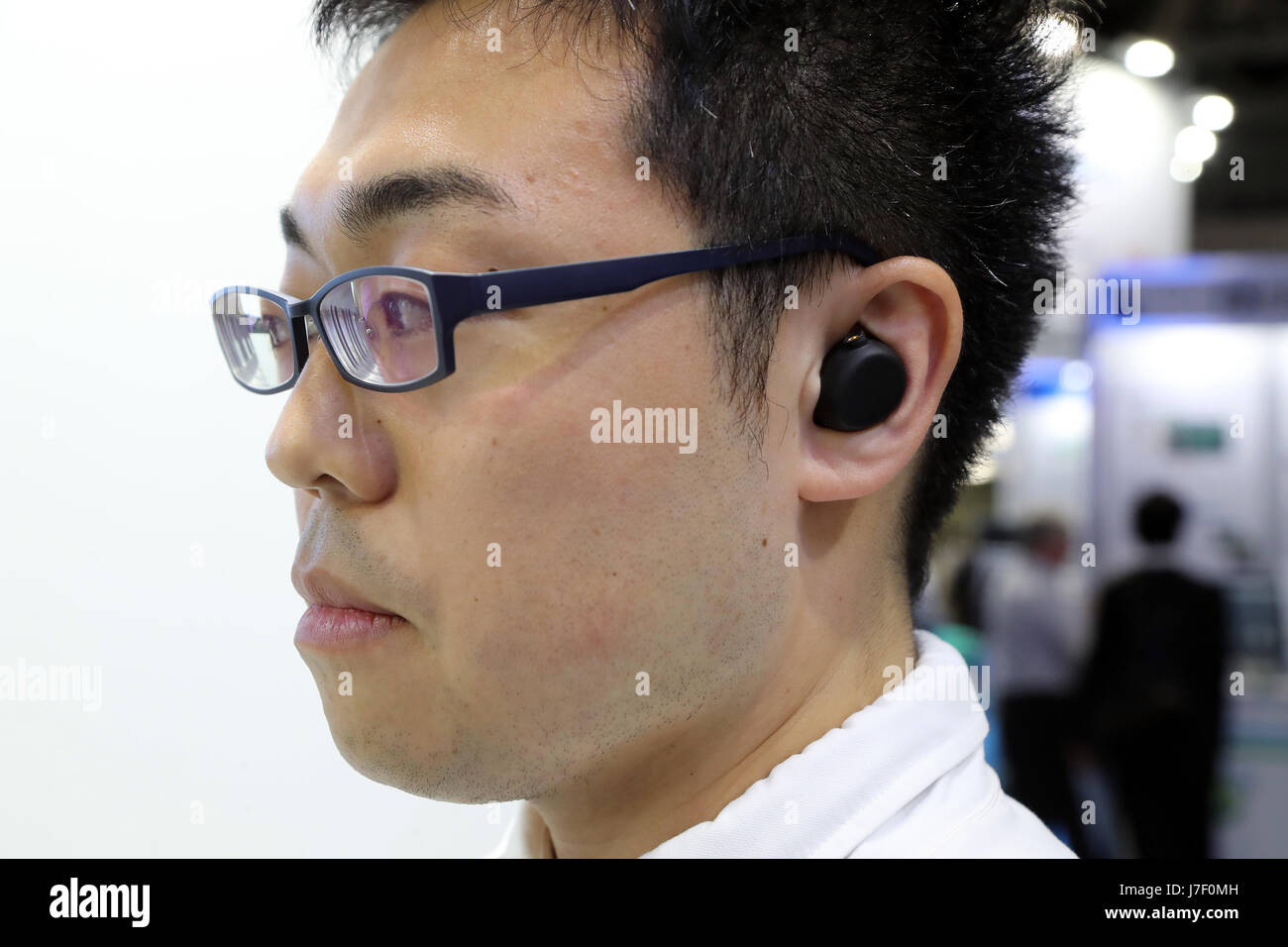 Tokyo, Japan. 24th May, 2017. Japan's NEC researcher Ryota Abe displays ...