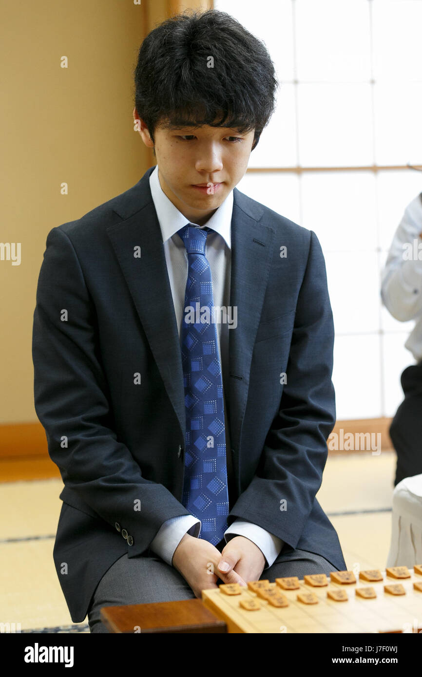 Shogi player Sota Fujii attends the 30th Ryuuou Tournament on May 25 ...