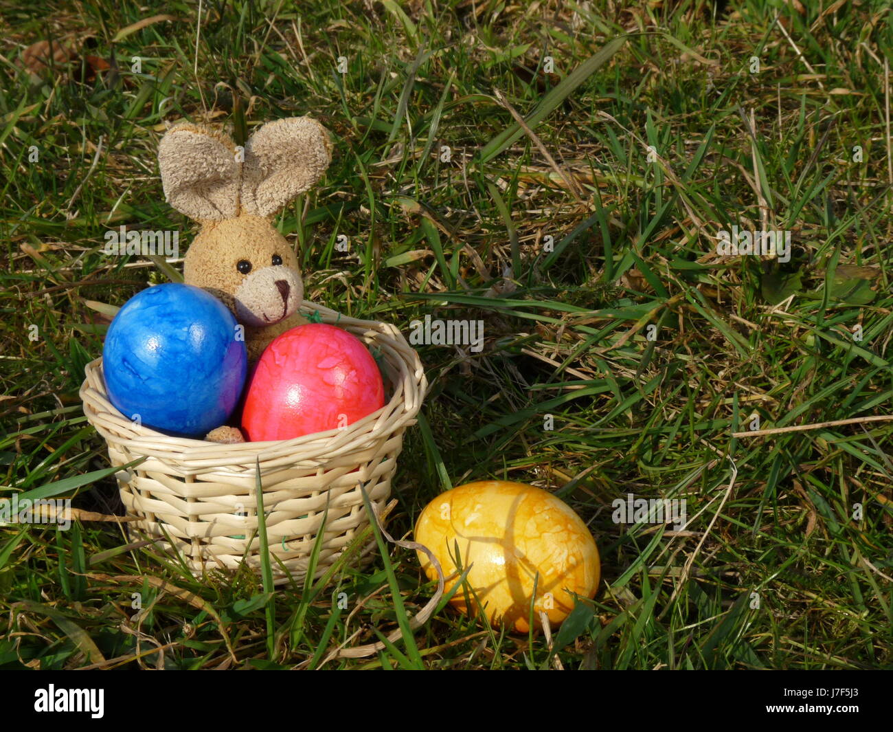 easter basket on a lawn Stock Photo - Alamy