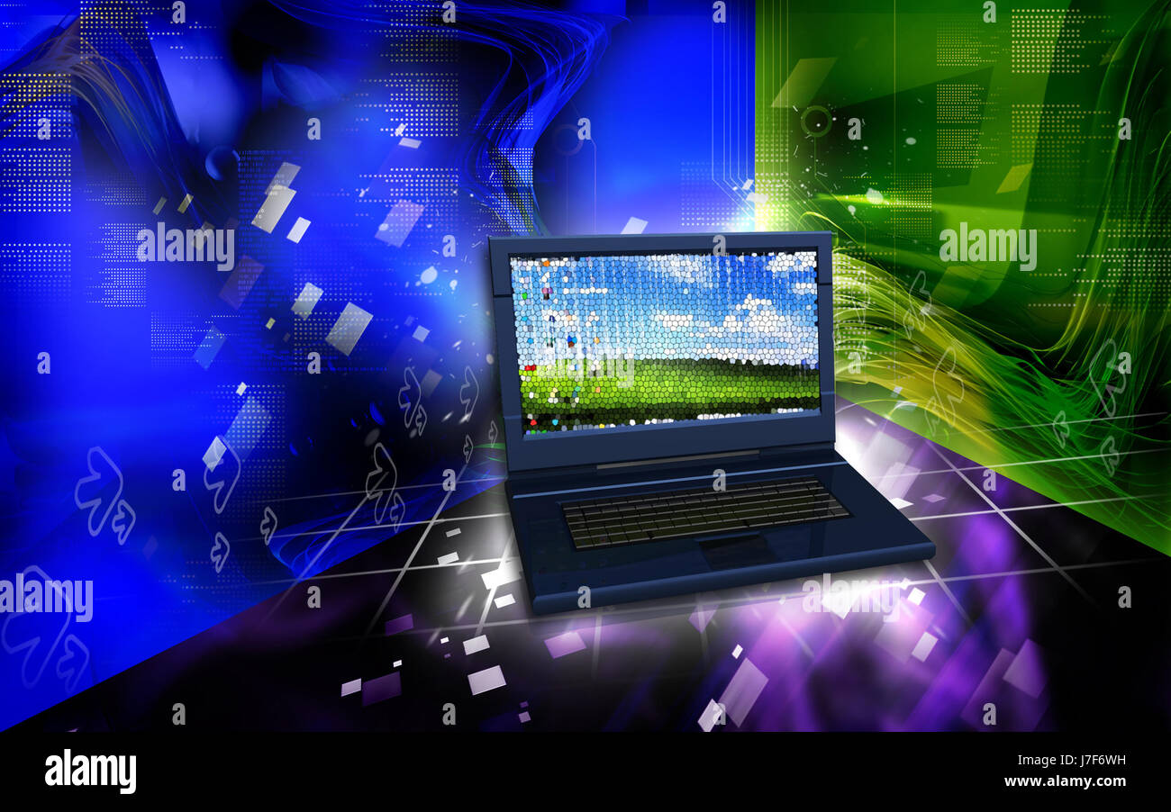 blue laptop notebook computers computer education inform graphics ...