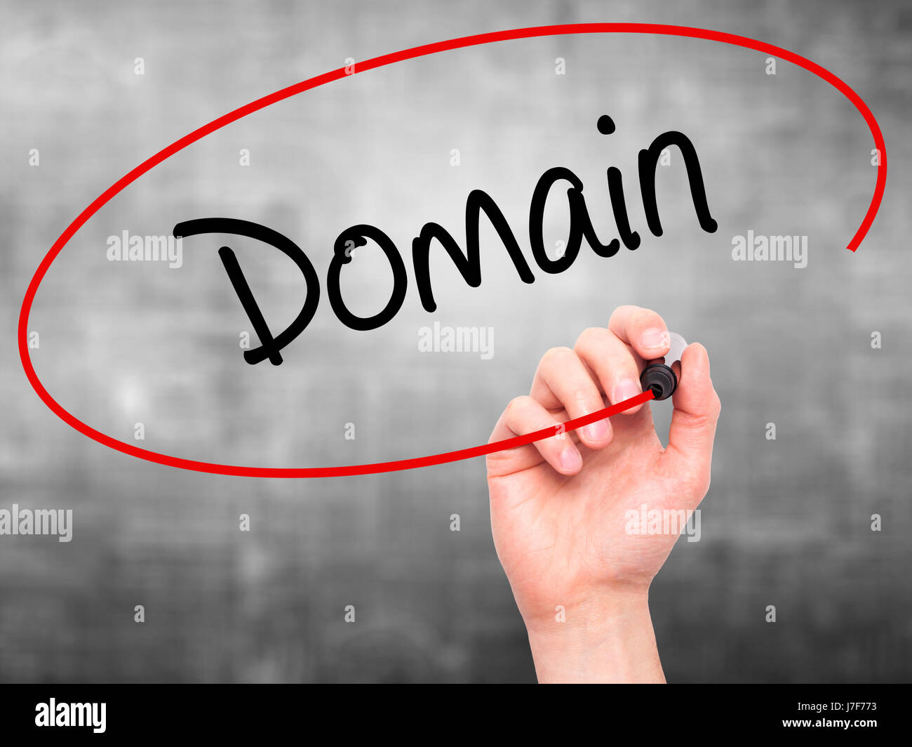 Man Hand writing Domain with black marker on visual screen. Isolated on ...
