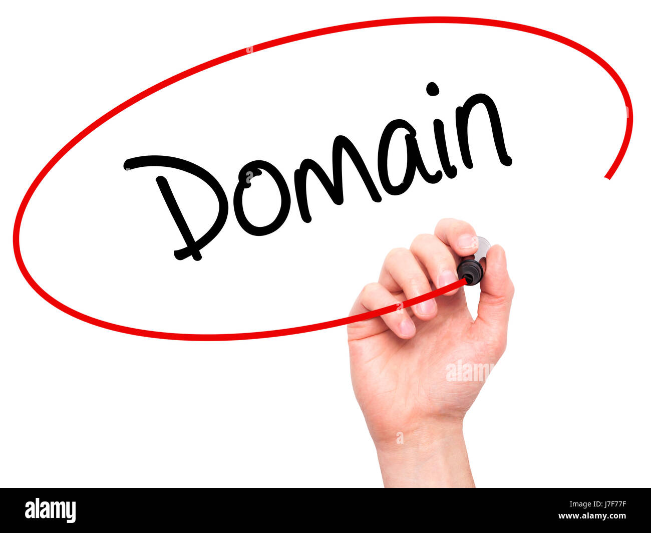 Man Hand writing Domain with black marker on visual screen. Isolated on ...