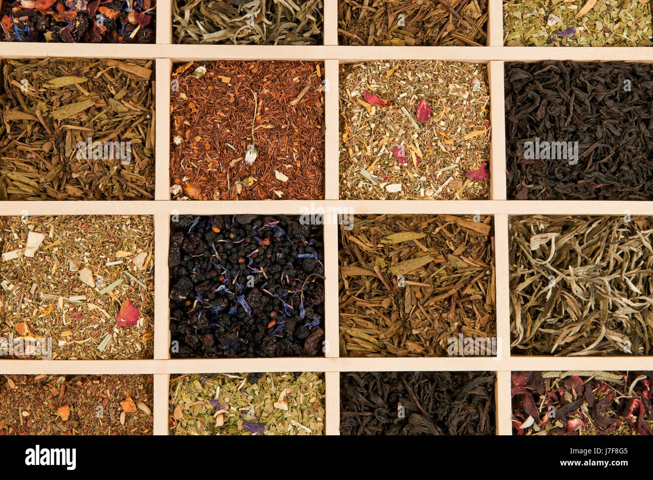 tea leaves box boxes mix various foliage tea macro close-up macro ...