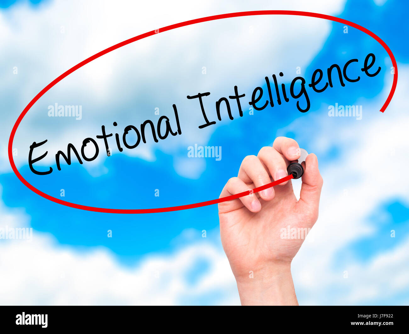 Man Hand writing Emotional Intelligence with black marker on visual ...
