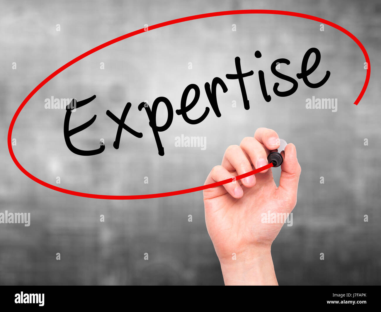 Man Hand writing Expertise with black marker on visual screen. Isolated ...