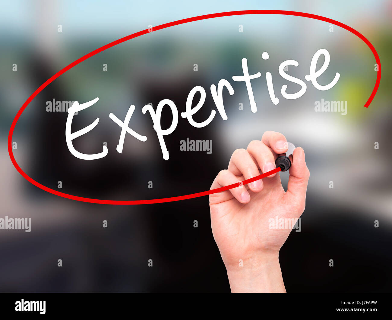 Man Hand writing Expertise with black marker on visual screen. Isolated ...