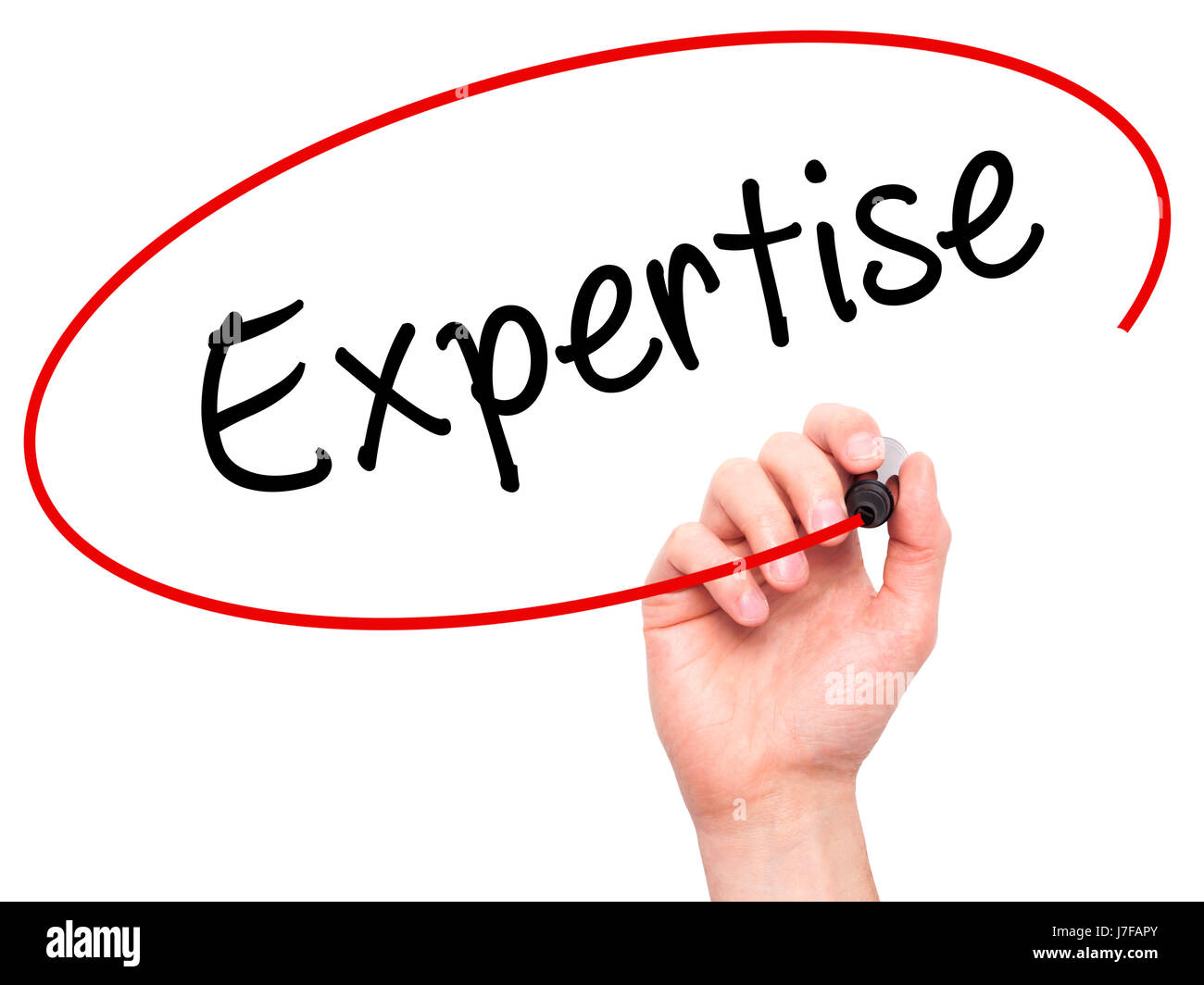 Man Hand writing Expertise with black marker on visual screen. Isolated ...