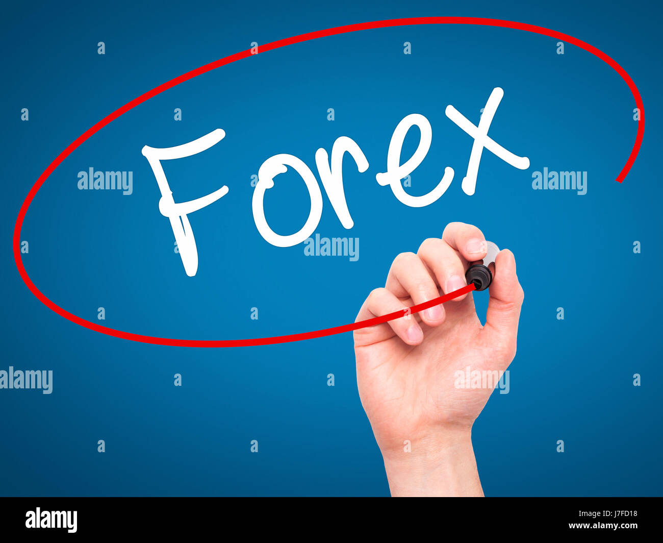 Man Hand writing Forex with black marker on visual screen. Isolated on ...