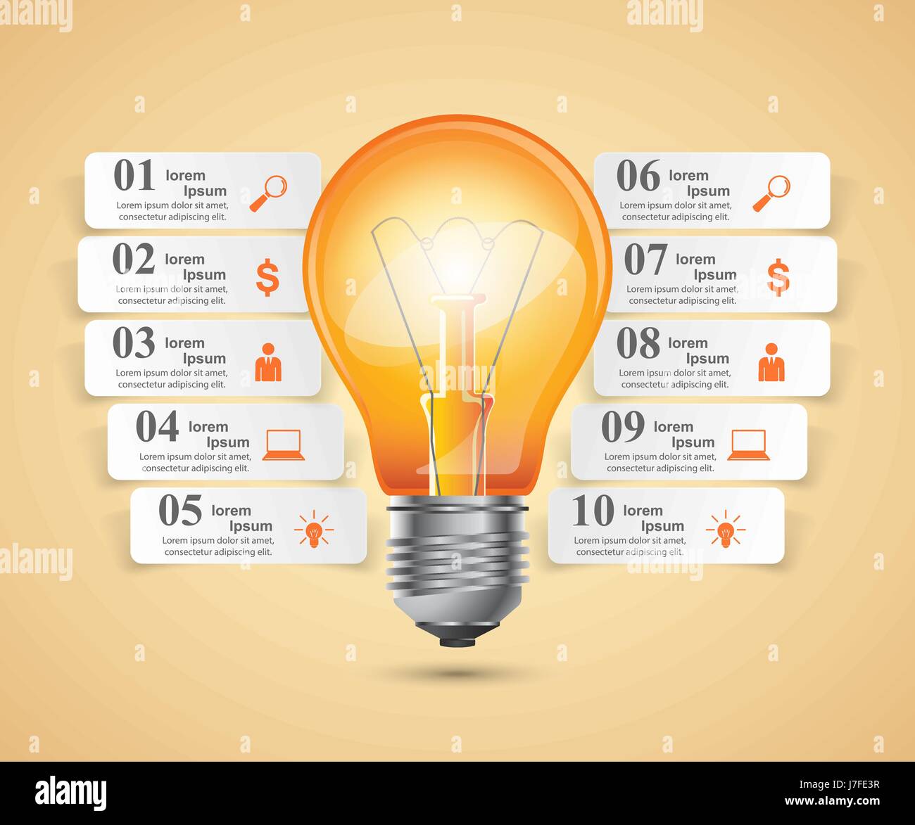 Infographic design. Bulb, Light icon Stock Vector Image & Art - Alamy