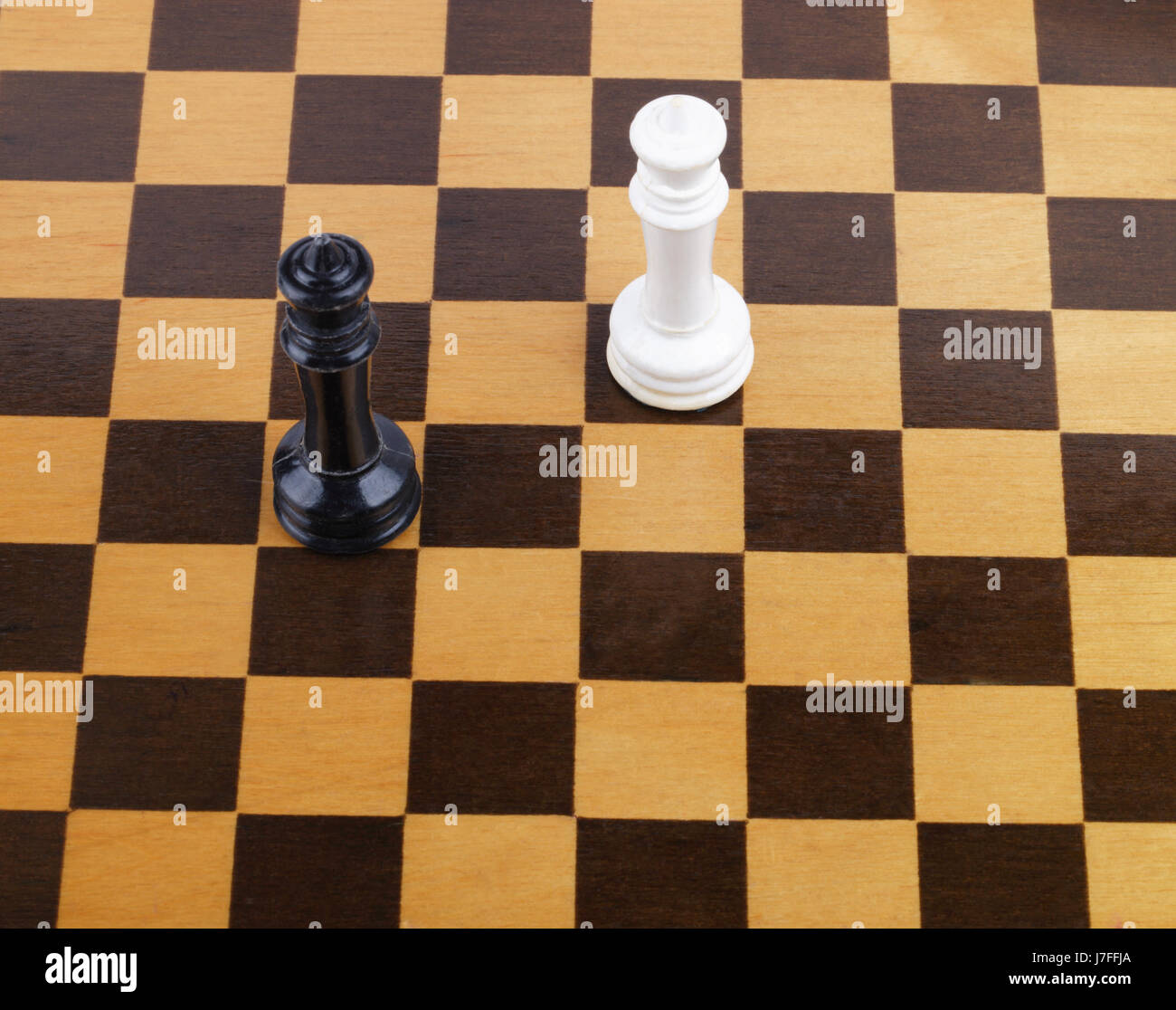 wooden checkerboard with figures Stock Photo - Alamy