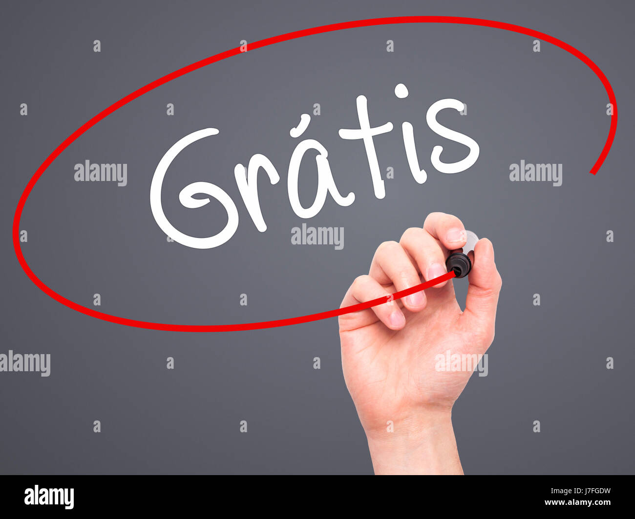 Man Hand writing Gratis with black marker on visual screen. Isolated on ...