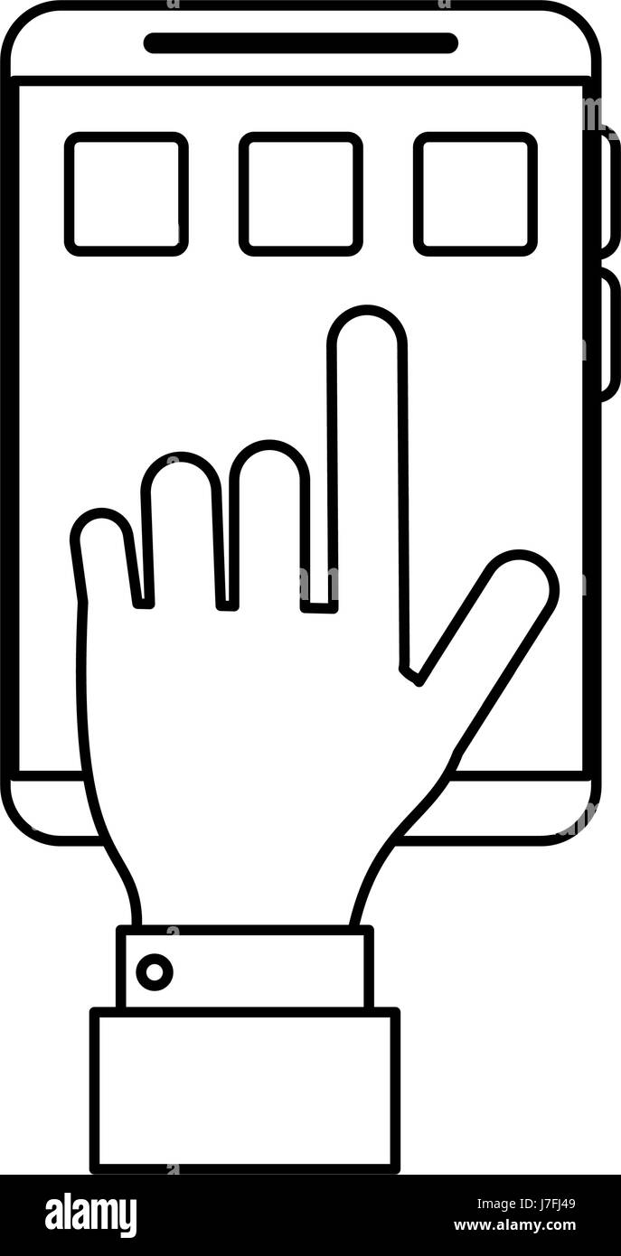 hand and smartphone icon image Stock Vector Image & Art - Alamy