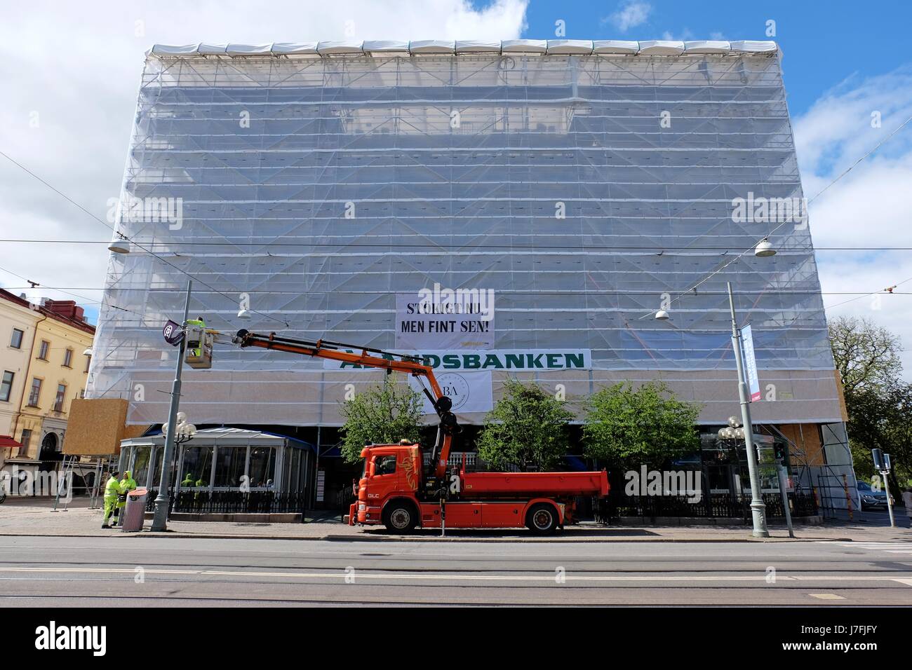 Gothenburg, Sweden - May, 2017: Building in scaffolding under ...