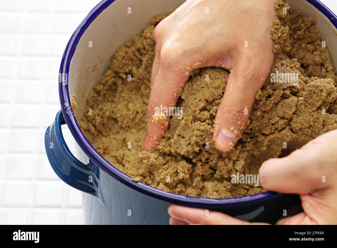 maintenance of nukadoko(salted rice bran bed for pickles), japanese ...