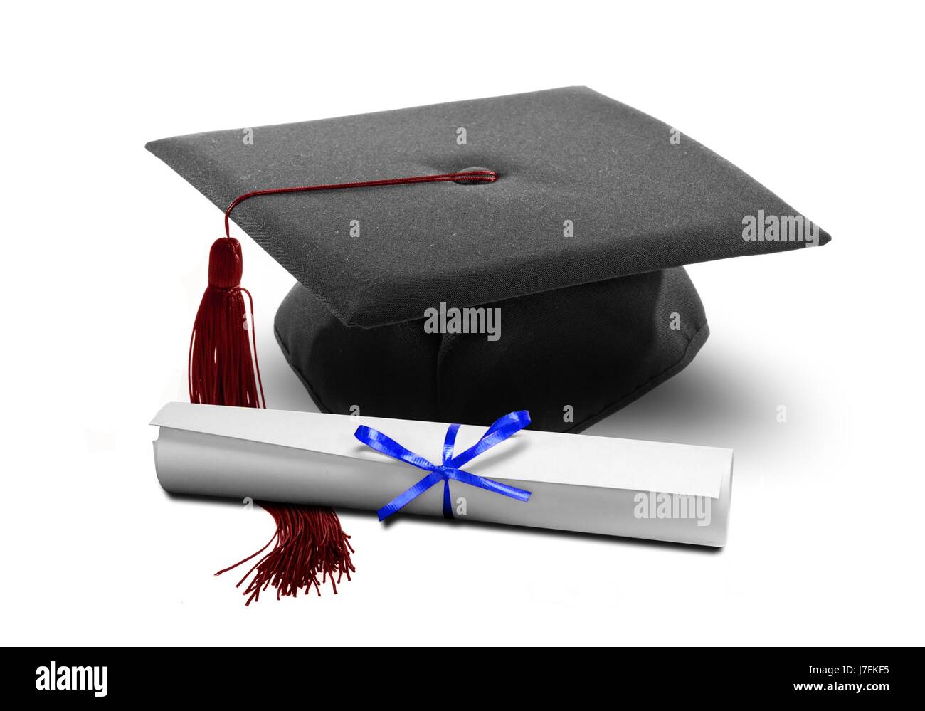 education graduation scroll board object education isolated hat black ...