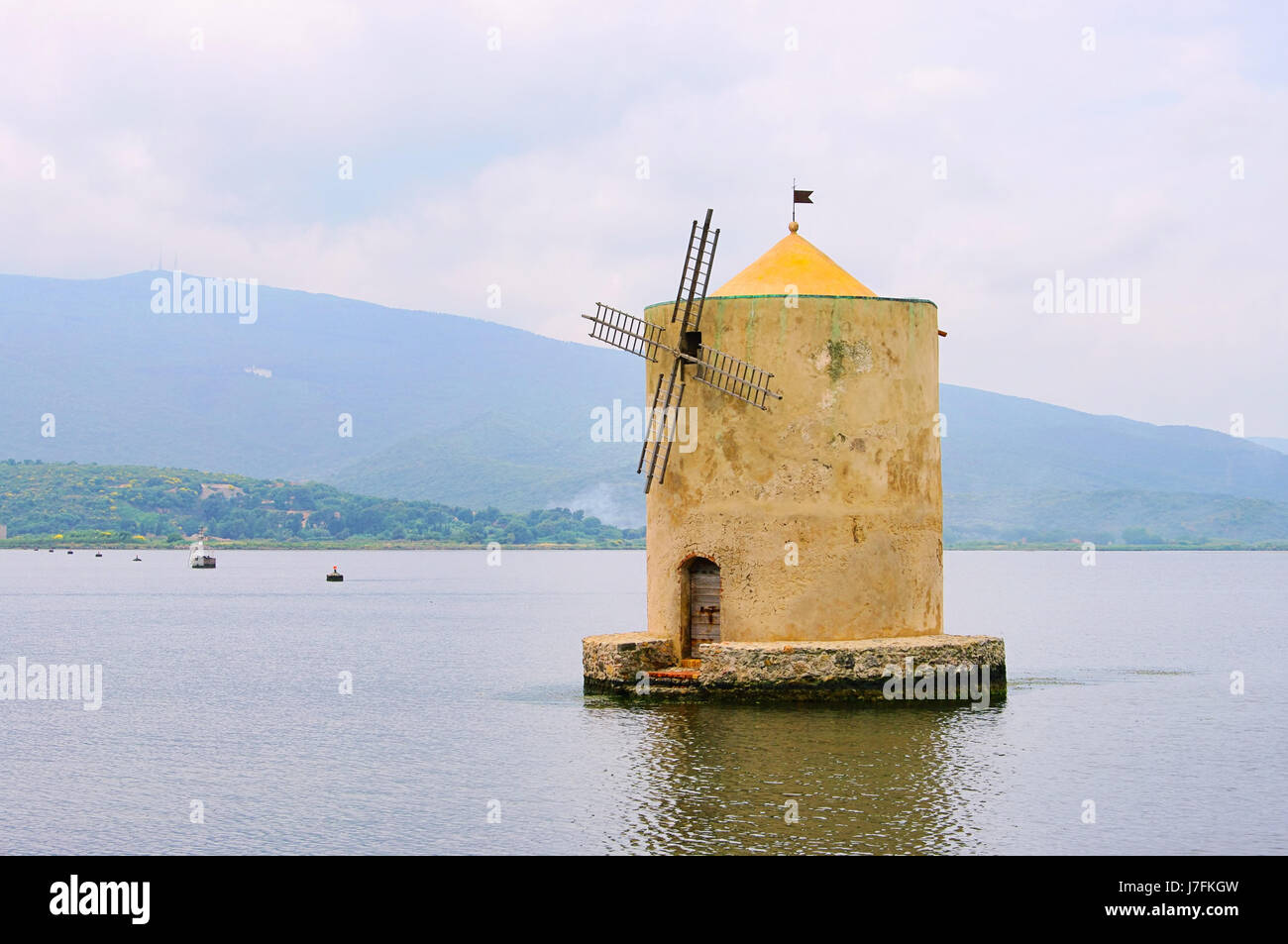 tuscany windmill water mill salt water sea ocean water italy tuscany ...