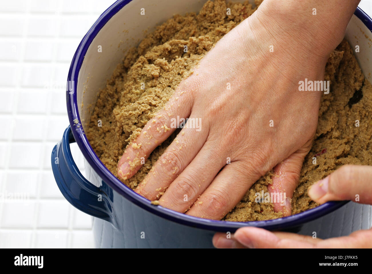 maintenance of nukadoko(salted rice bran bed for pickles), japanese ...