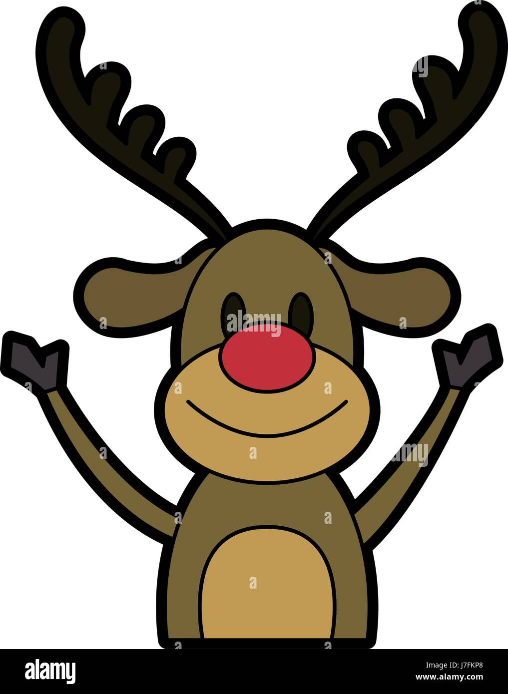 rudolph the red nose reindeer christmas character icon image Stock ...