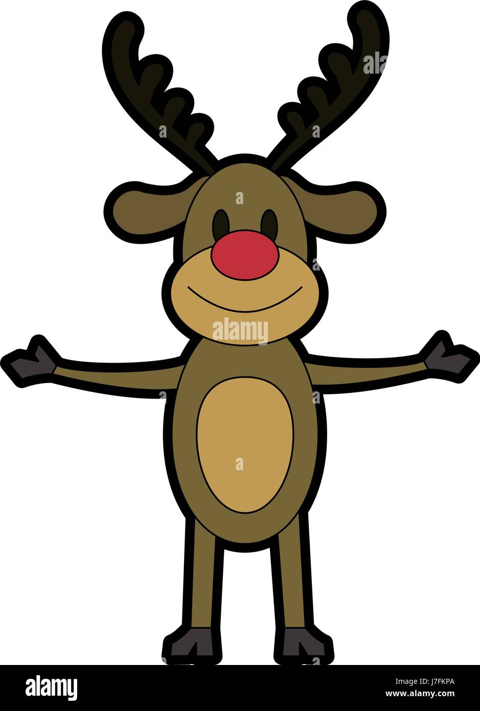 rudolph the red nose reindeer christmas character icon image Stock ...