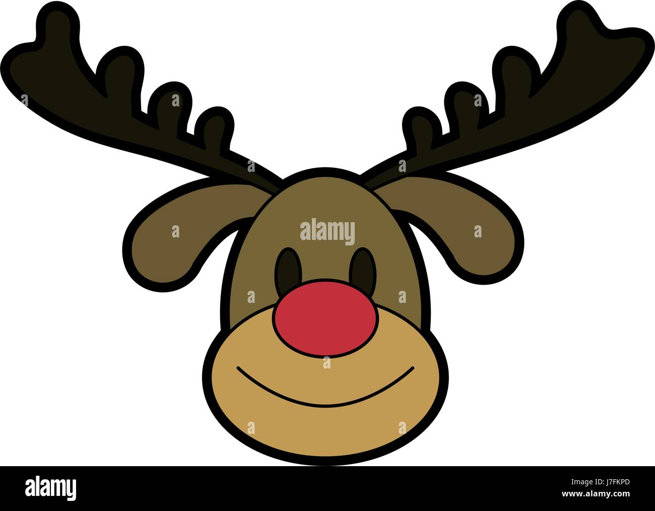 rudolph the red nose reindeer christmas character icon image Stock ...