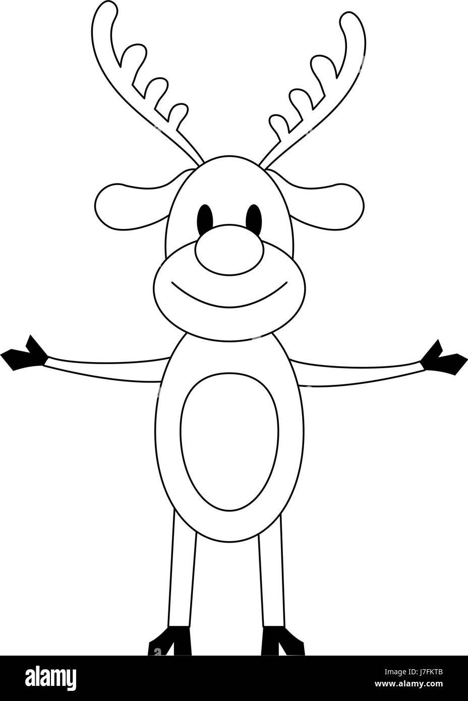 rudolph the red nose reindeer christmas character icon image Stock ...