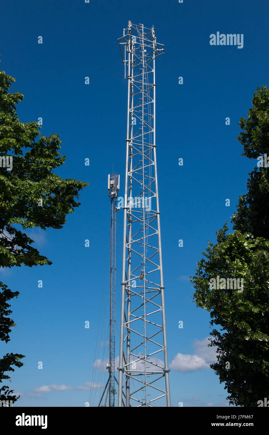Telecommunication tower with antennas Stock Photo - Alamy