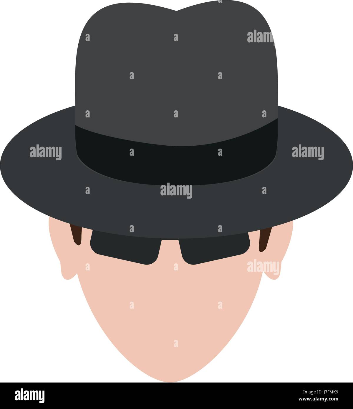 suspicious looking man with sunglasses criminal icon image Stock Vector ...