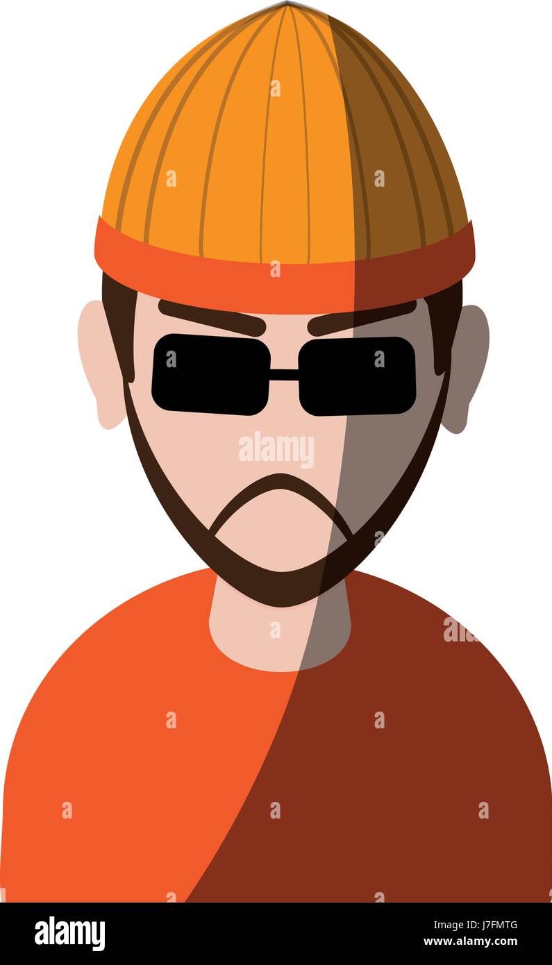 suspicious looking man with sunglasses criminal icon image Stock Vector ...
