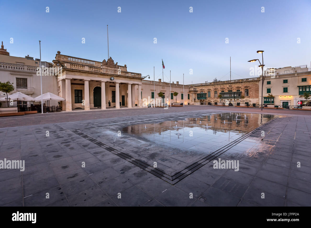 Saint George Square and Republic Street in Valletta, Malta Stock Photo ...