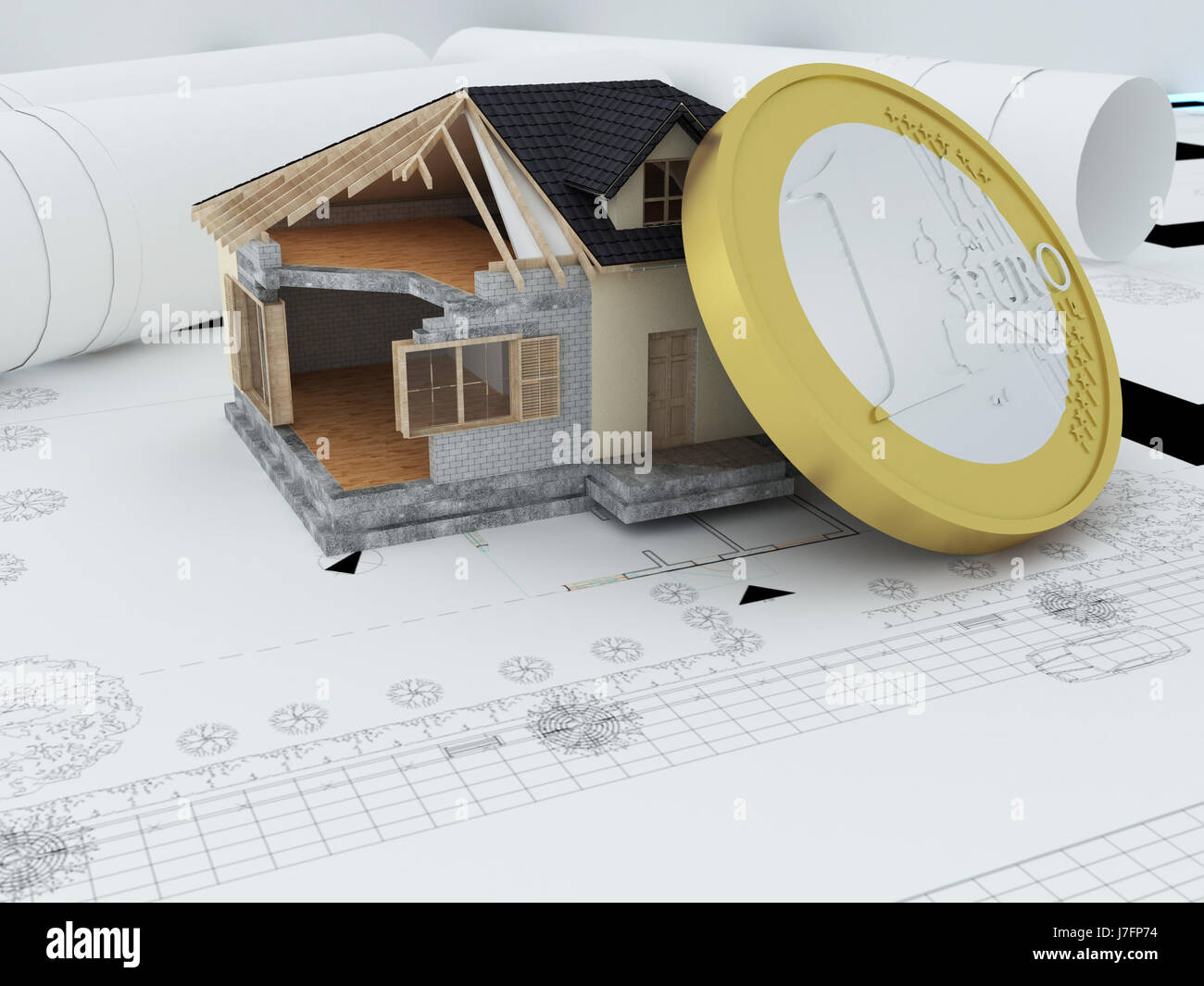 house building model design project concept plan draft euro style of ...