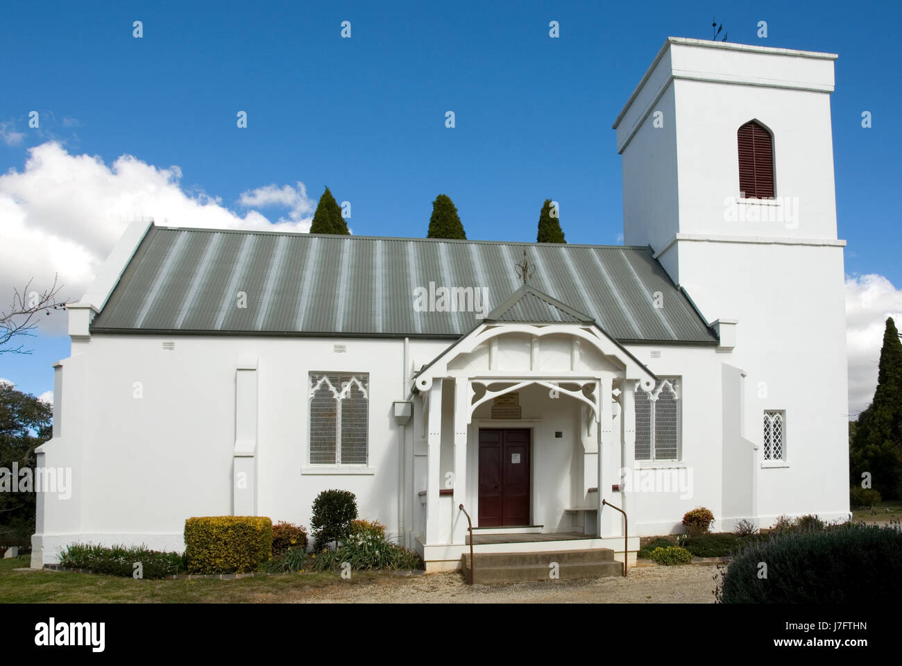 religion church tree trees bushes australia steeple style of ...