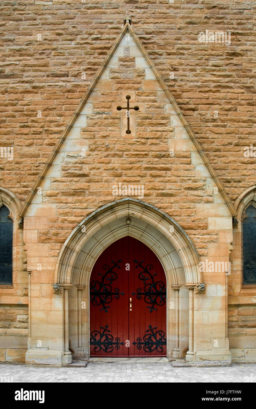 architectural religion church stone cathedral entrance door australia ...