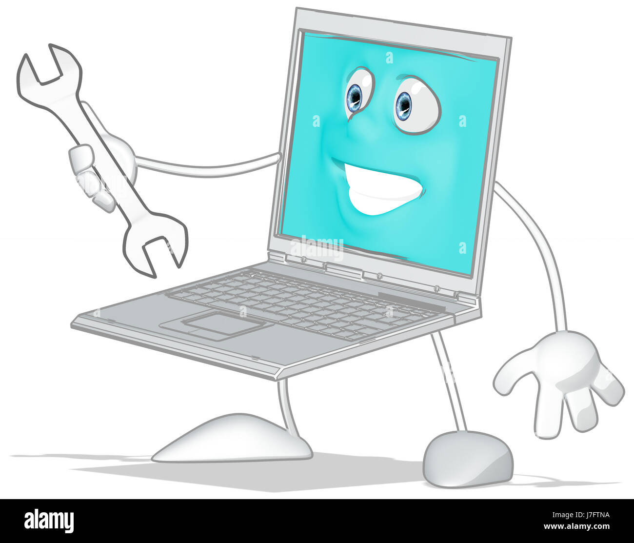 tower office laptop notebook computers computer desk object isolated ...