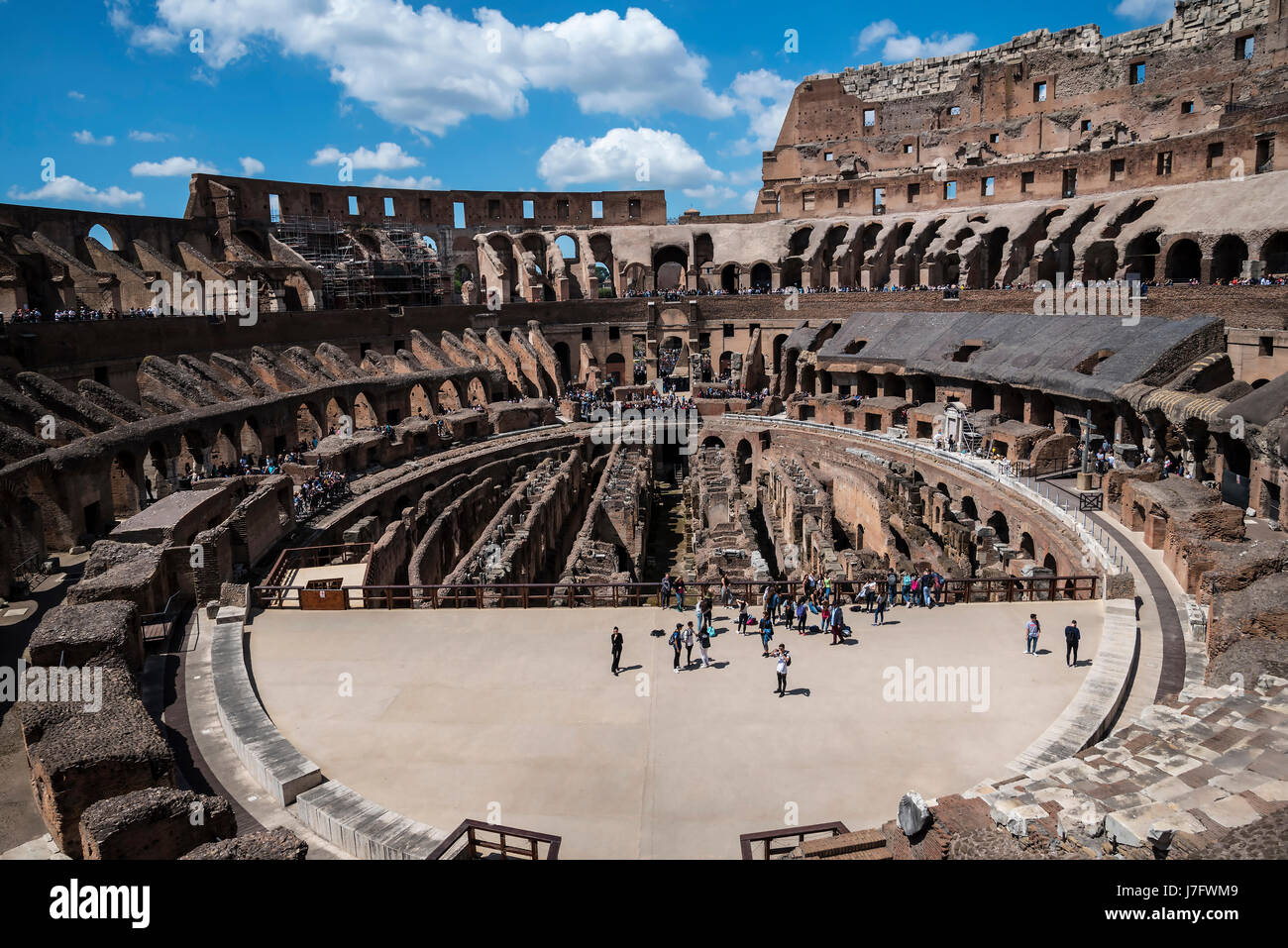 The Interior of the Colosseum with part of the floor of the arena now ...