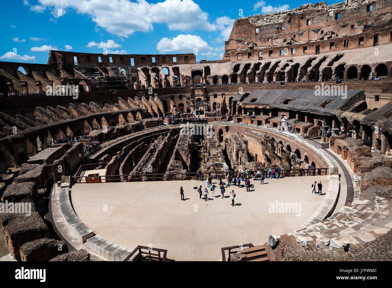 The Interior of the Colosseum with part of the floor of the arena now ...